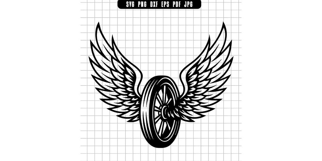 Wheel Wings Svg, Motorcycle Wheel Svg, Winged Wheel Svg, Biker Svg ...