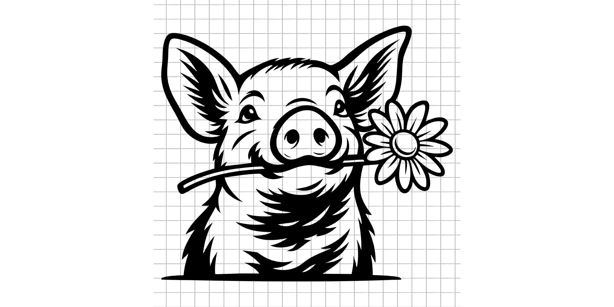 Pig Svg, Flower Pig Svg, Cute Pig Svg, Farm Animal Svg, Pig Face Svg ...