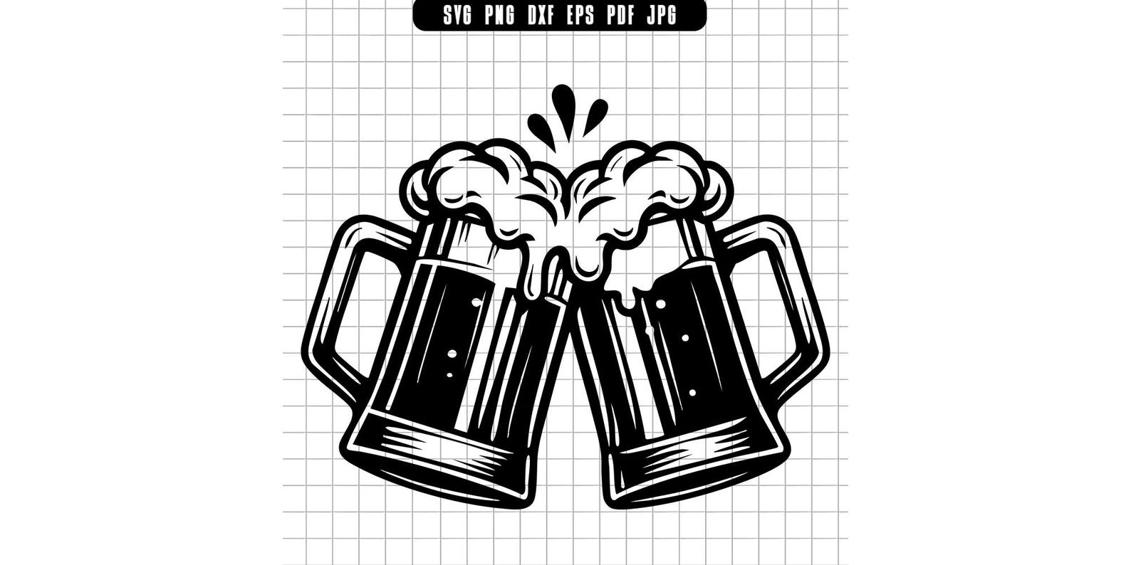 Beer Mug Svg, Beer Cheers Svg, Beer Glass Svg, Clinking Mug Svg, Beer ...