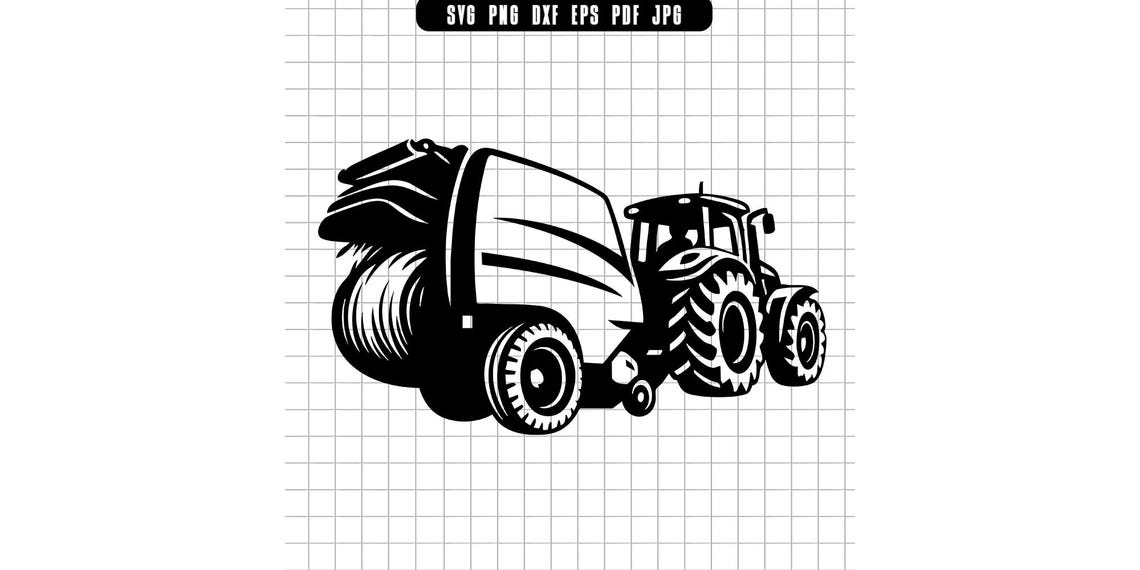 Hay Baler Svg, Hay Baler Png, Hay Baler Dxf, Hay Baler Eps, Hay Baler ...
