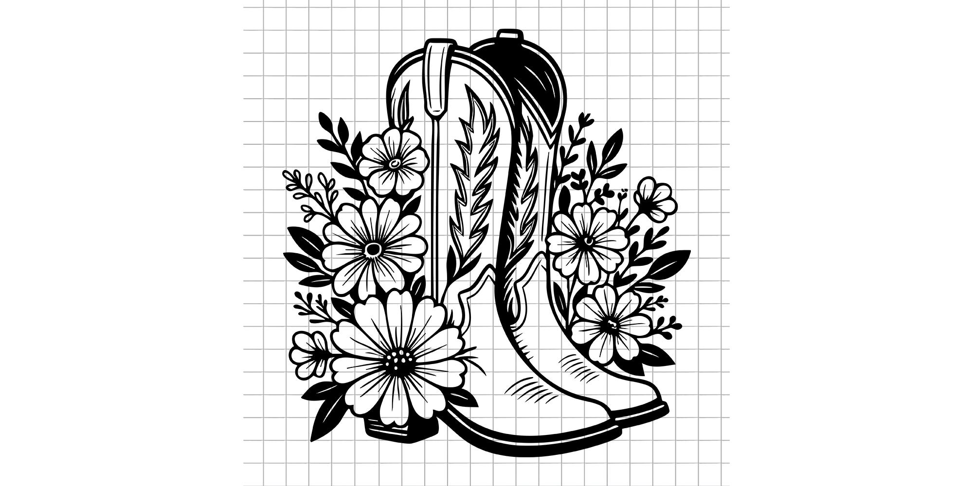 Cowgirl Boots Svg, Western Boots Svg, Floral Boots Svg, Country Svg ...