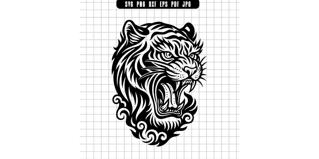 Tiger Svg, Tiger Head Svg, Roaring Tiger Svg, Tiger Face Svg, Tiger Cut ...