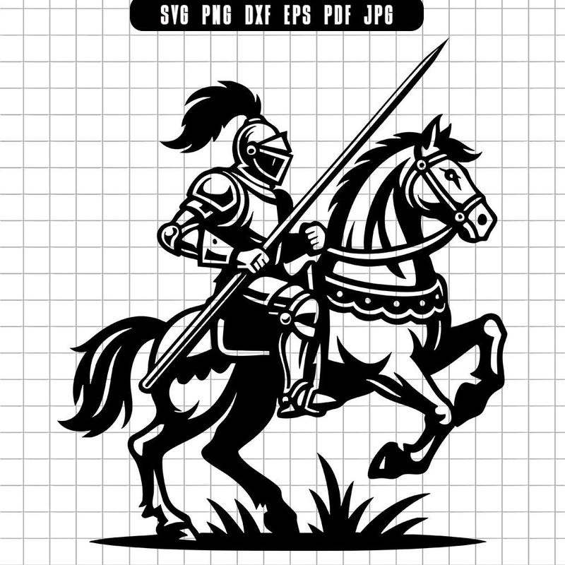 Knight Joust Svg - Etsy