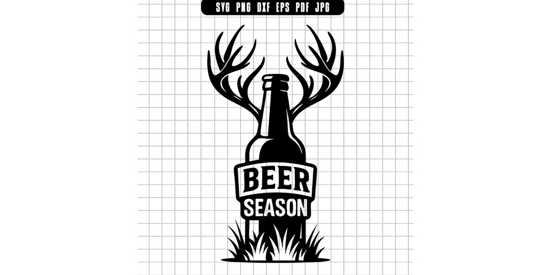 Beer Season Svg, Beer Bottle With Antlers Svg, Hunting Lover Beer ...