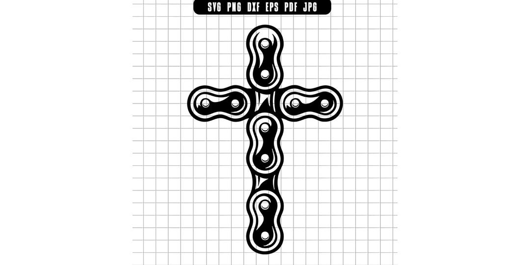 Chain Cross Svg, Bike Chain Svg, Mechanical Cross Svg, Industrial ...