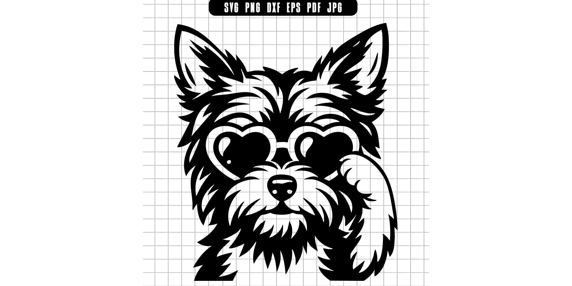 Yorkie Svg, Yorkie Dog Svg, Heart Glasses Yorkie Svg, Yorkshire Terrier ...
