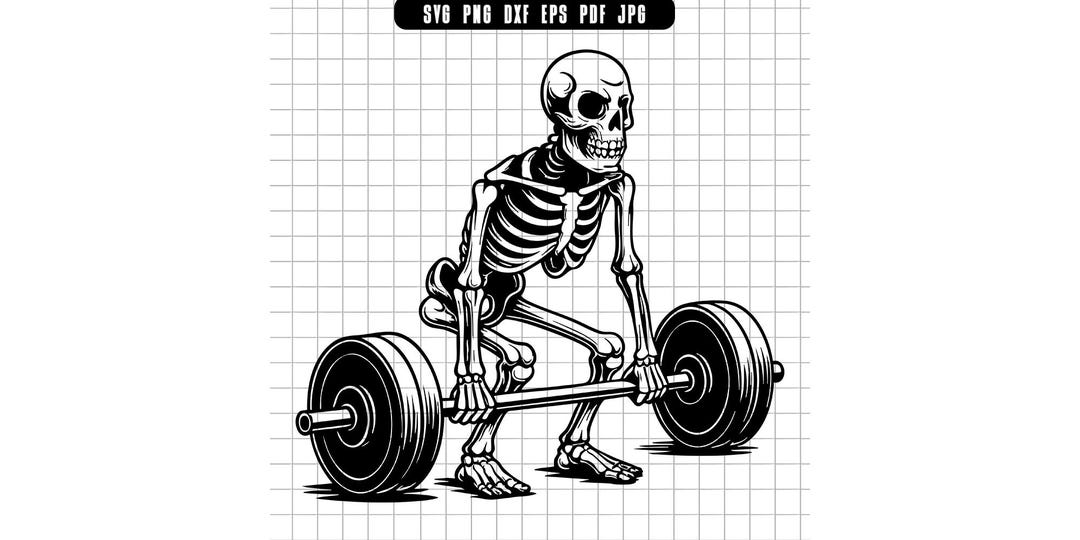 Skeleton Deadlift Svg, Gym Skull Svg, Powerlifting Svg, Weightlifting ...