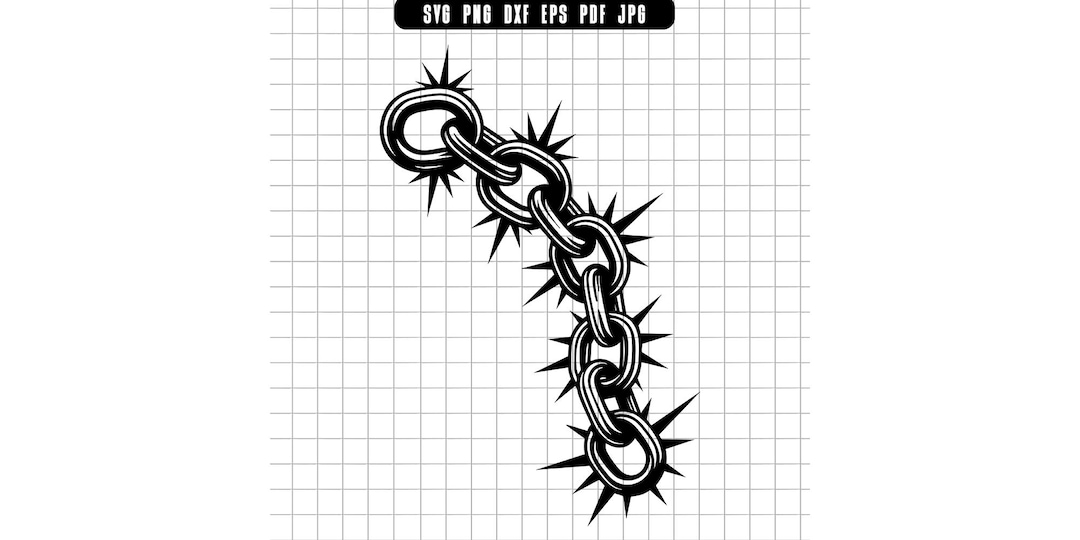 Chain Svg, Barbed Chain Svg, Spiky Chain Svg, Punk Rock Svg, Metal ...