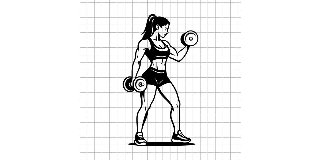 Fitness Girl Svg, Gym Woman Svg, Dumbbell Workout Svg, Strong Woman Cut ...