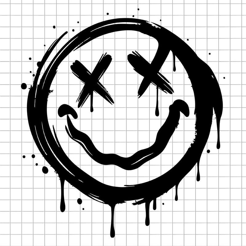 Dripping Smiley Face - Etsy