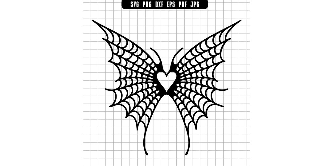 Heart Wings Svg, Spider Web Svg, Gothic Butterfly Svg, Bat Wing Svg ...