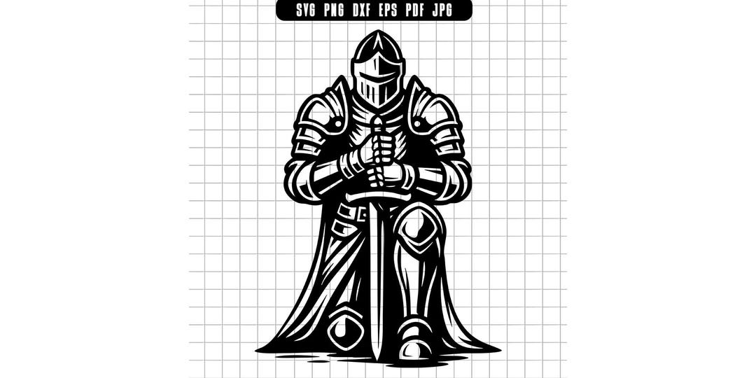 Kneeling Knight Svg, Praying Knight Svg, Warrior Knight Svg, Medieval ...