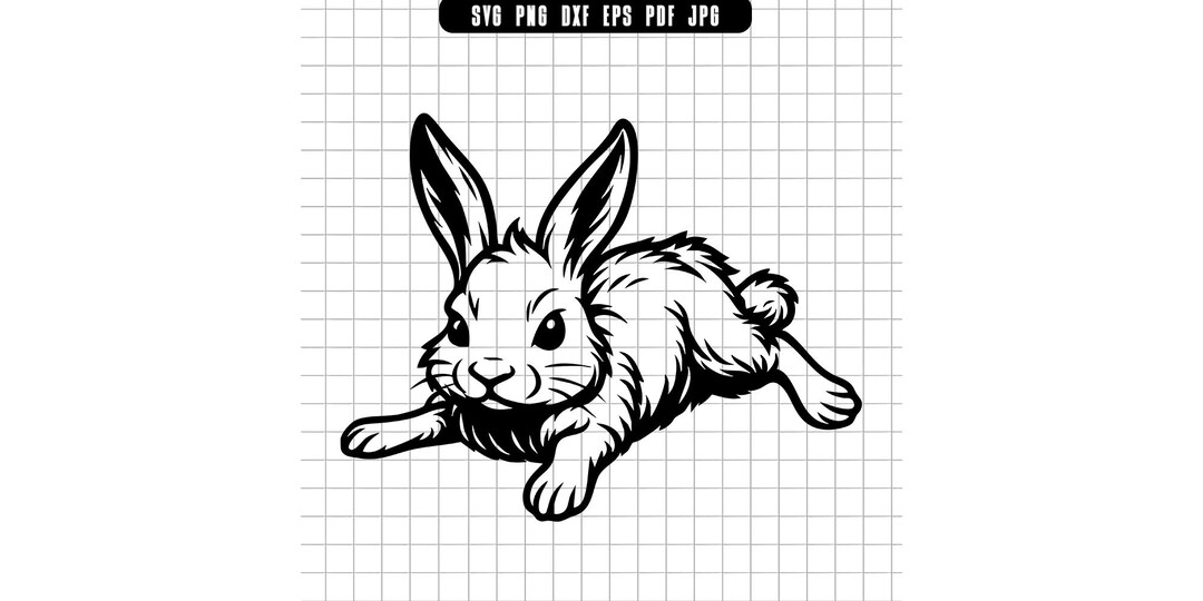 Laying Bunny Svg, Rabbit Svg, Bunny Clipart Svg, Relaxing Rabbit Svg ...