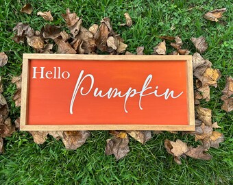 Hello Pumpkin Fall Sign - Etsy