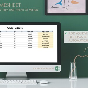 Employee Monthly Timesheet Excel Template Time Spent Excel Tool VBA ...