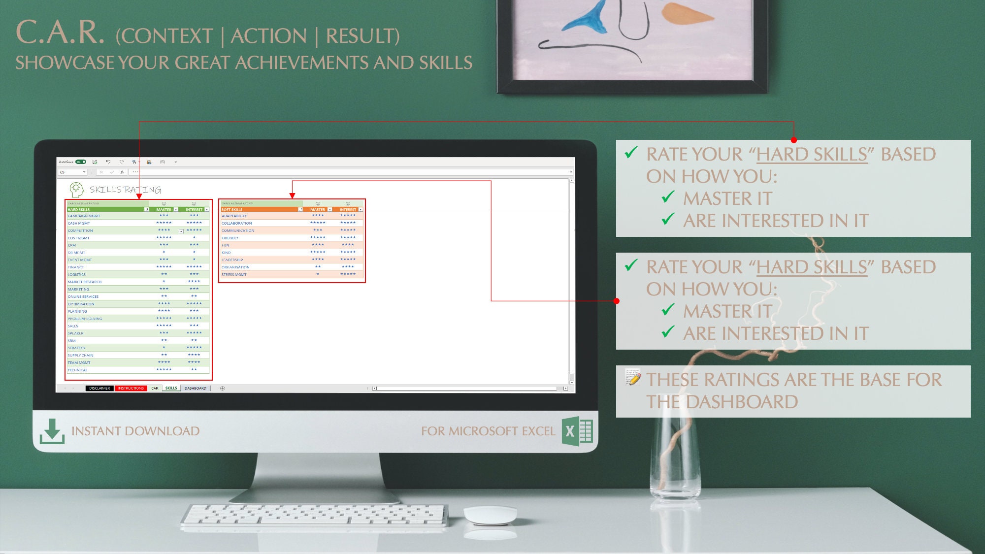 Context Action Result Methodology Excel Template CAR Excel Job ...