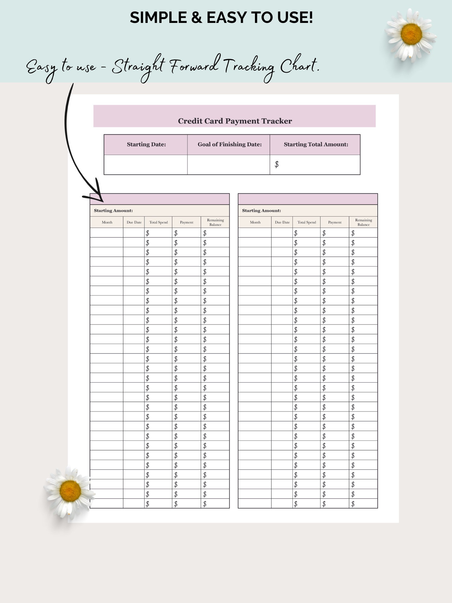 Credit Card Debt Payment Tracking Printout, Finance Tracker ...