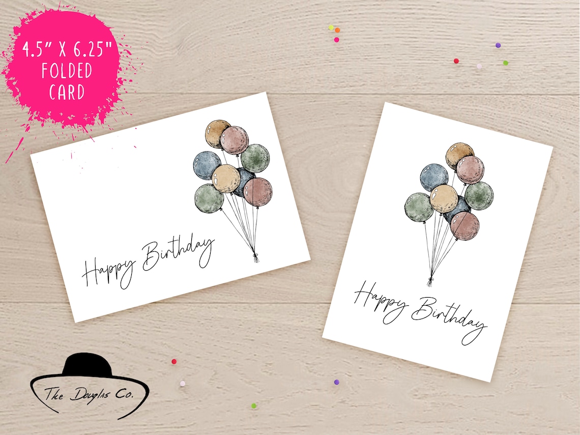 Printable 5x7 Birthday Card Simple Birthday Card Happy Birthday Card ...