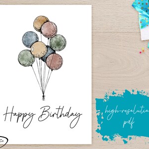 Printable 5x7 Birthday Card - Simple Birthday Card - Happy Birthday ...