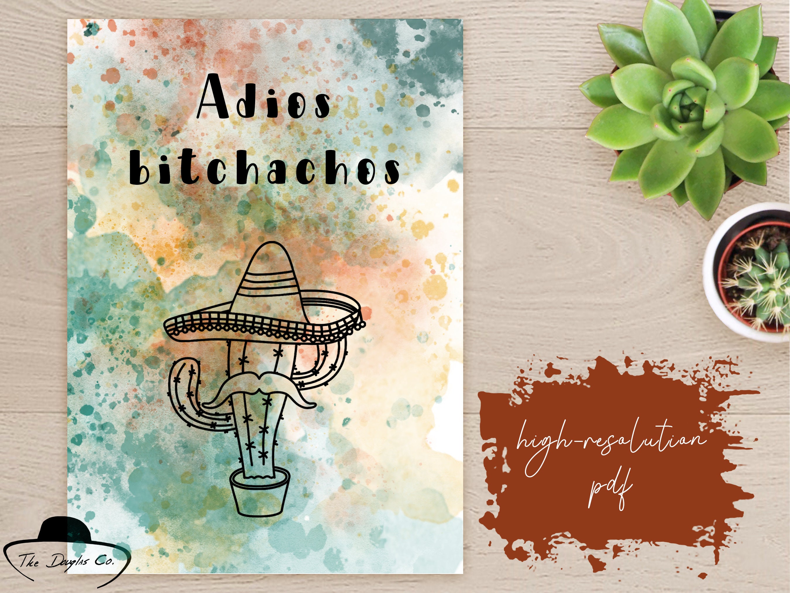 Printable 5x7 Goodbye Card - Adios Card - Funny Goodbye Card - Adios ...