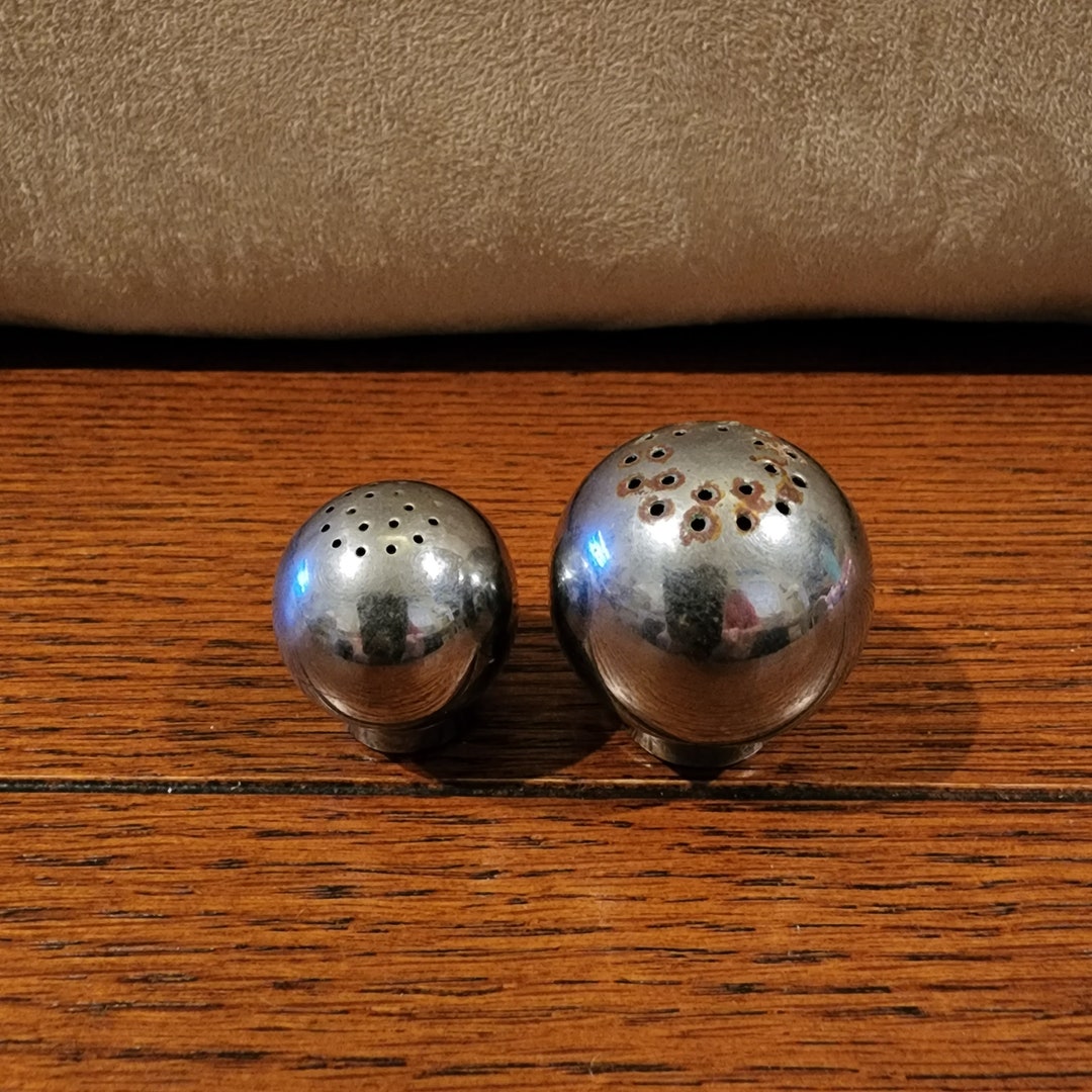 Silver Metal Spheres Salt and Pepper Shakers - Etsy