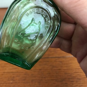 Wheaton Mini Horseshoe Green Glass Bottles Salt and Pepper Shakers - Etsy