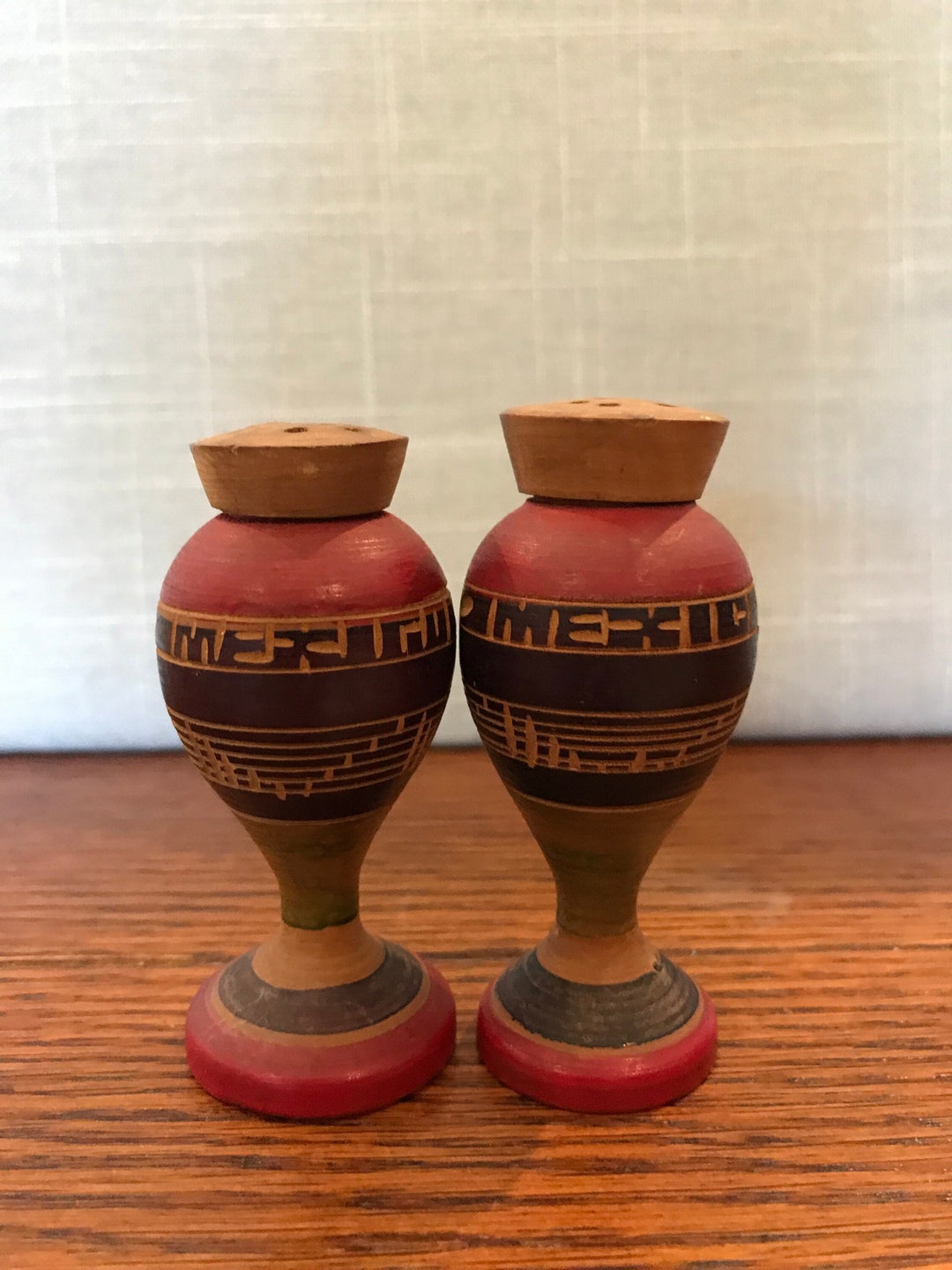 Hand-carved Pedestal Mexico Souvenir Salt and Pepper Shakers - Etsy