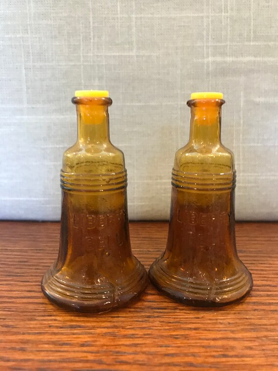 Amber Glass Liberty Bell Bottles Made in Taiwan - Etsy
