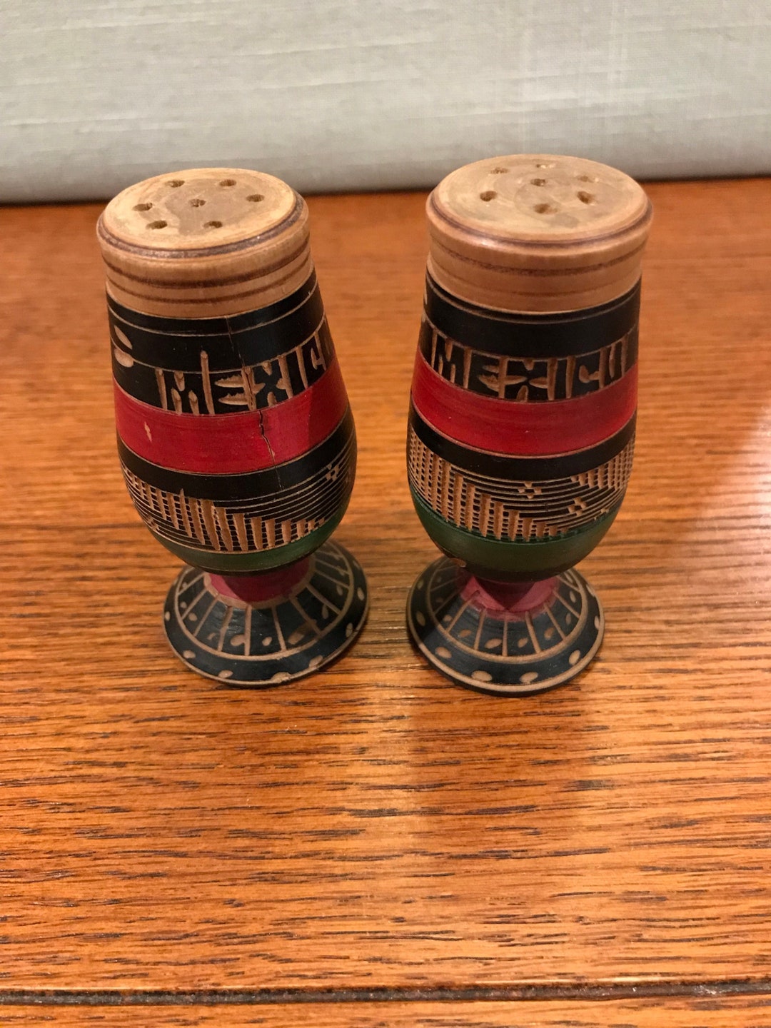 Hand-carved Goblet Style Mexico Souvenir Salt and Pepper Shakers - Etsy