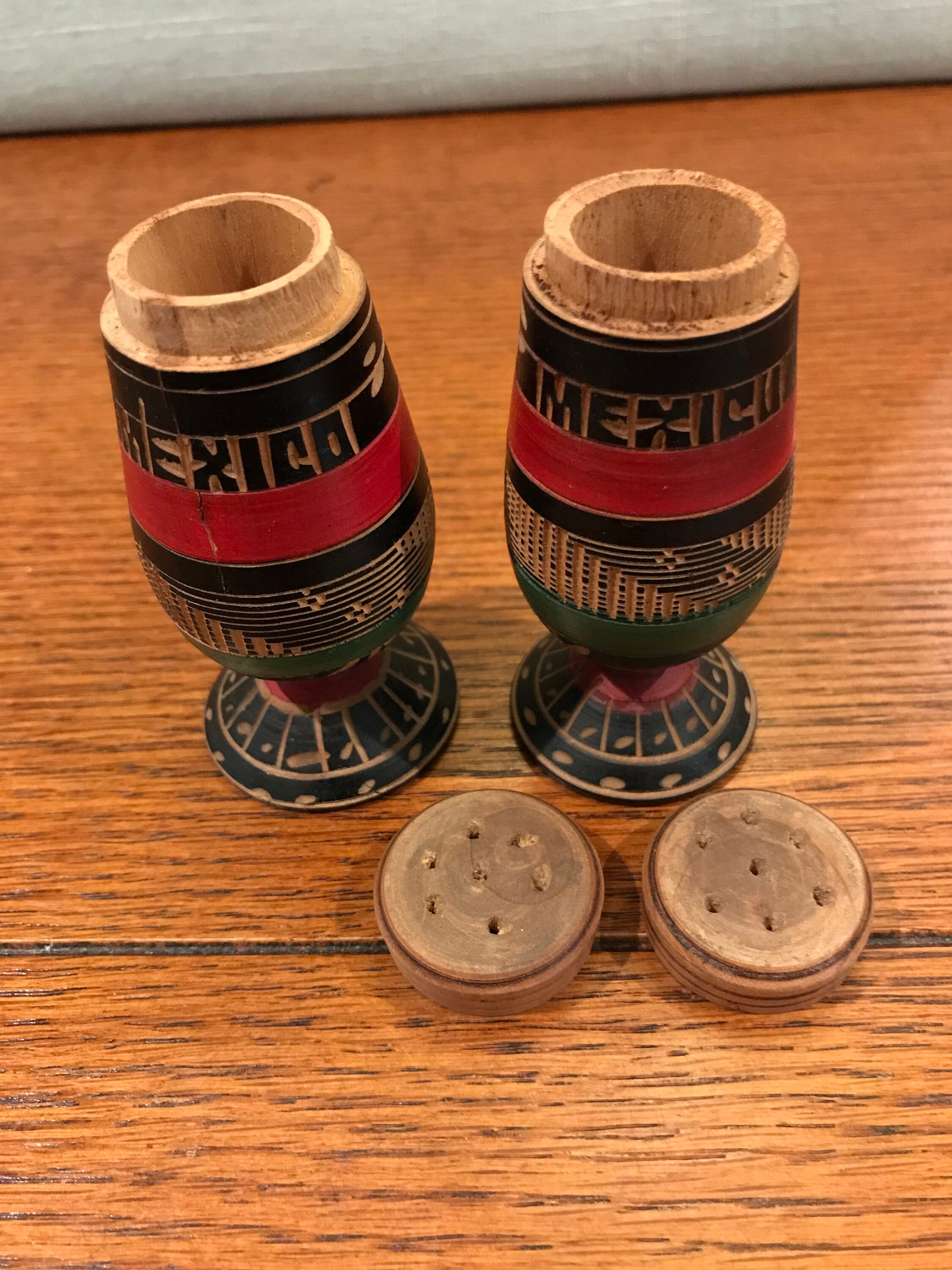 Hand-carved Goblet Style Mexico Souvenir Salt and Pepper Shakers - Etsy