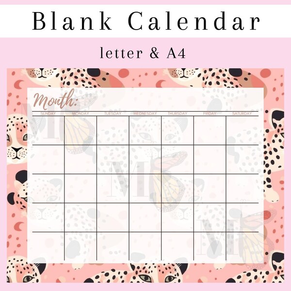 Blank Calendar Pdf - Etsy