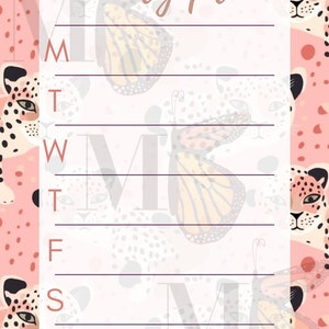 Weekly Plan Printable PDF Leopard Task List Download Pink Week Planner ...