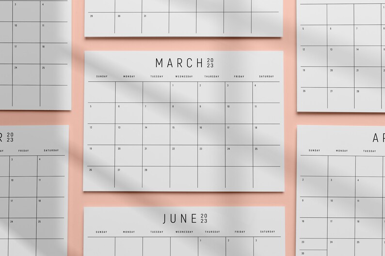 2023 Calendar Minimalist Printable Monthly Planners Digital - Etsy