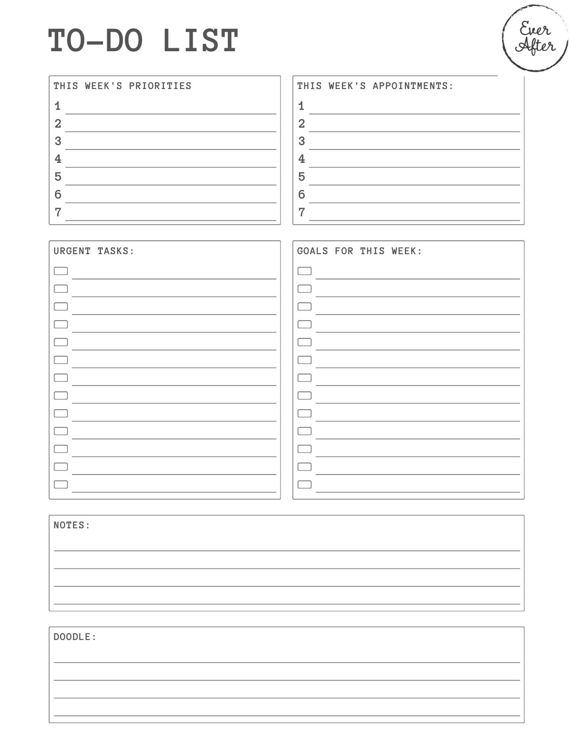 Printable to Do List Minimalist - Etsy