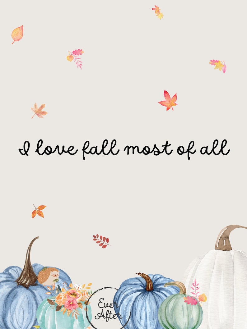 I Love Fall Printable Wall Art - Etsy