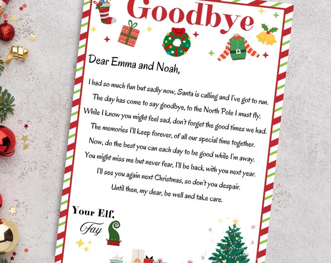 Editable Elf Goodbye Letter, Elf Arrival Letter, Elf Return Letter, Elf ...