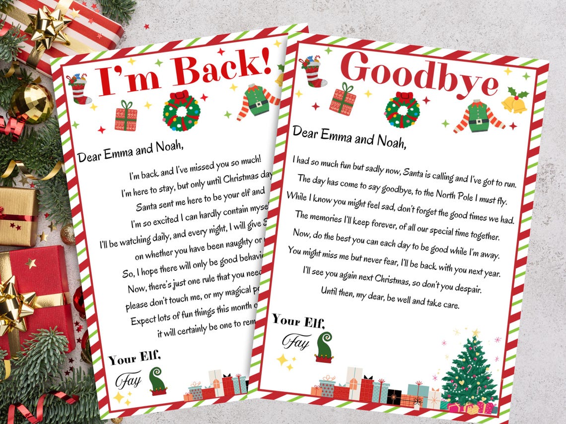 Editable Elf Goodbye Letter, Elf Arrival Letter, Elf Return Letter, Elf ...