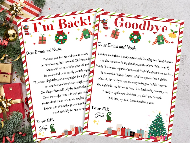 Editable Elf Goodbye Letter, Elf Arrival Letter, Elf Return Letter, Elf ...