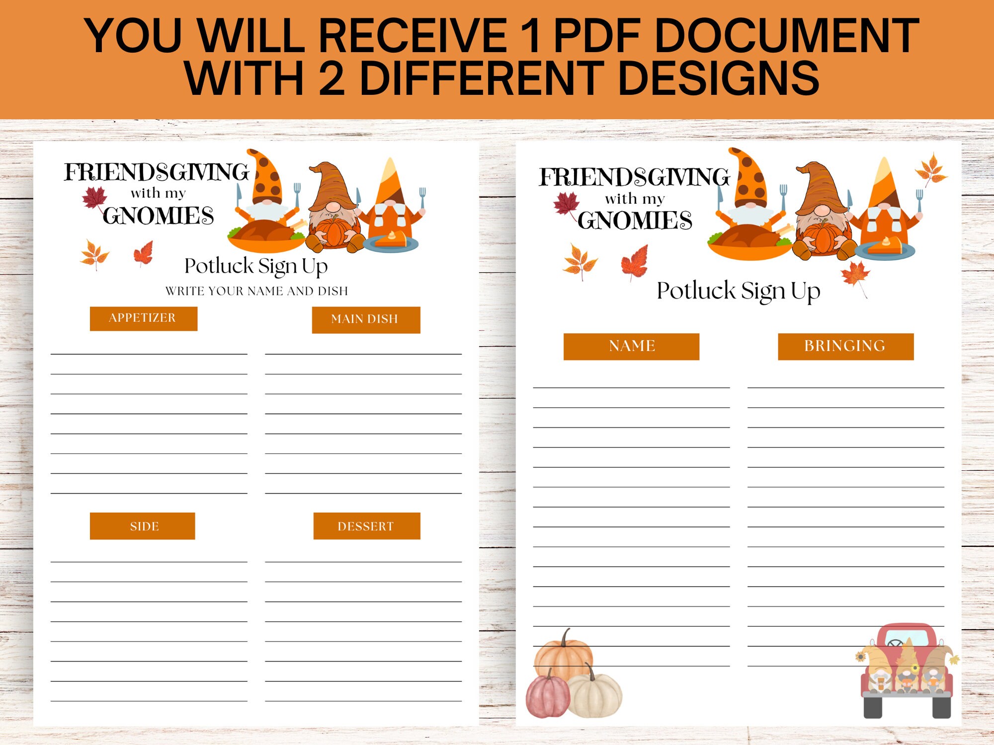 Friendsgiving Potluck Sign up Sheet Printable, Friendsgiving Menu ...