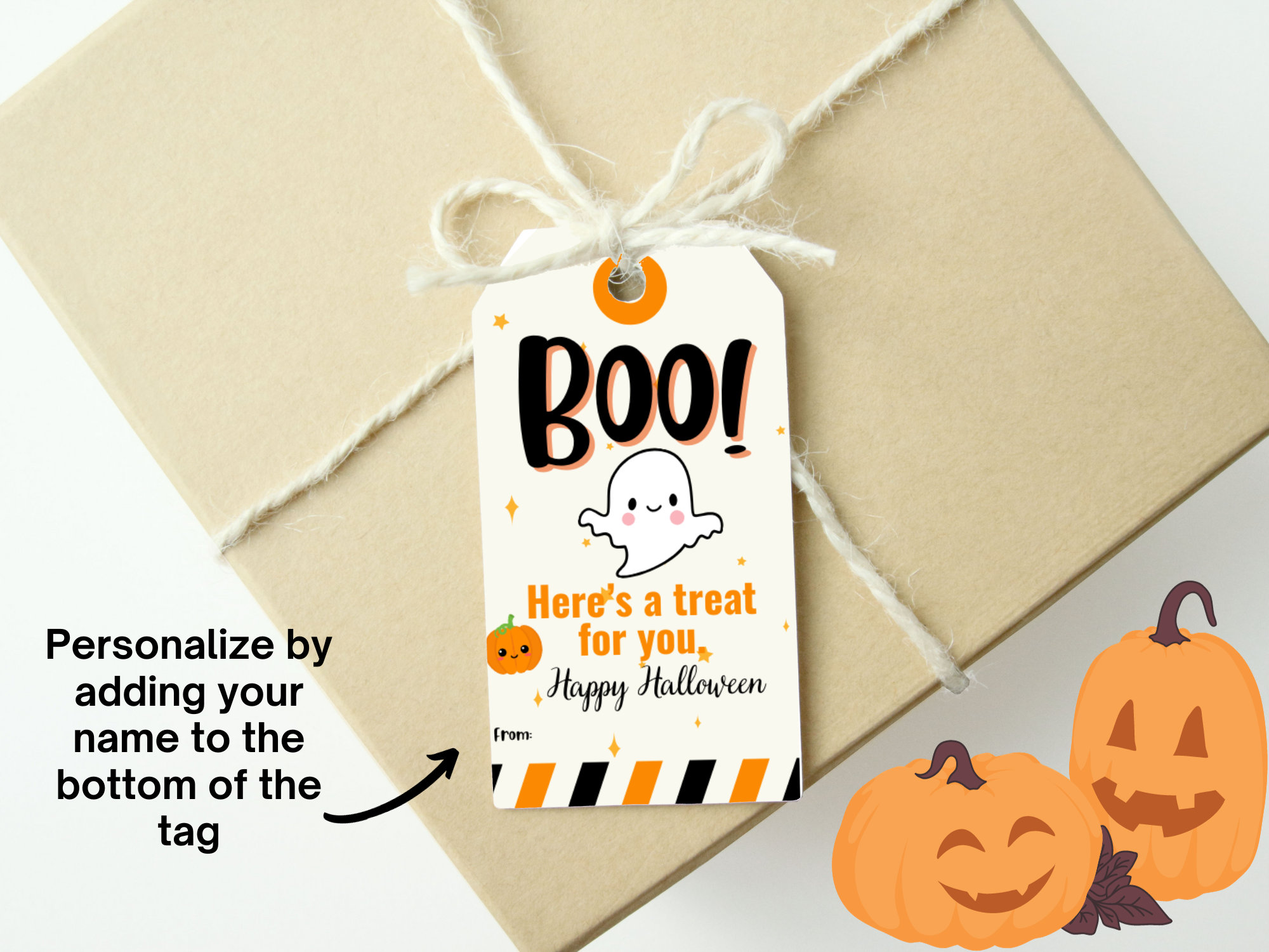 Printable Halloween Gift Tag Trick or Treat Favor Bag Tag - Etsy