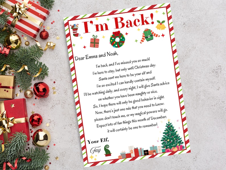 Editable Elf Goodbye Letter, Elf Arrival Letter, Elf Return Letter, Elf ...
