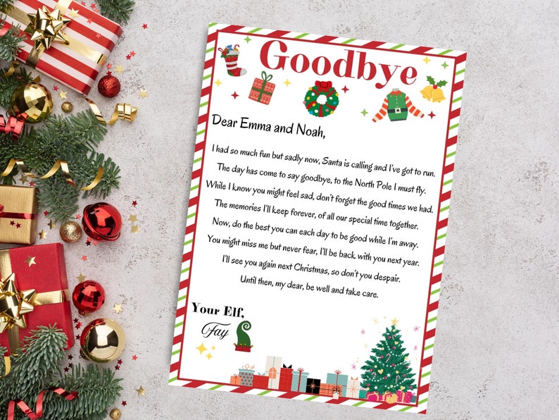 Editable Elf Goodbye Letter, Elf Arrival Letter, Elf Return Letter, Elf ...