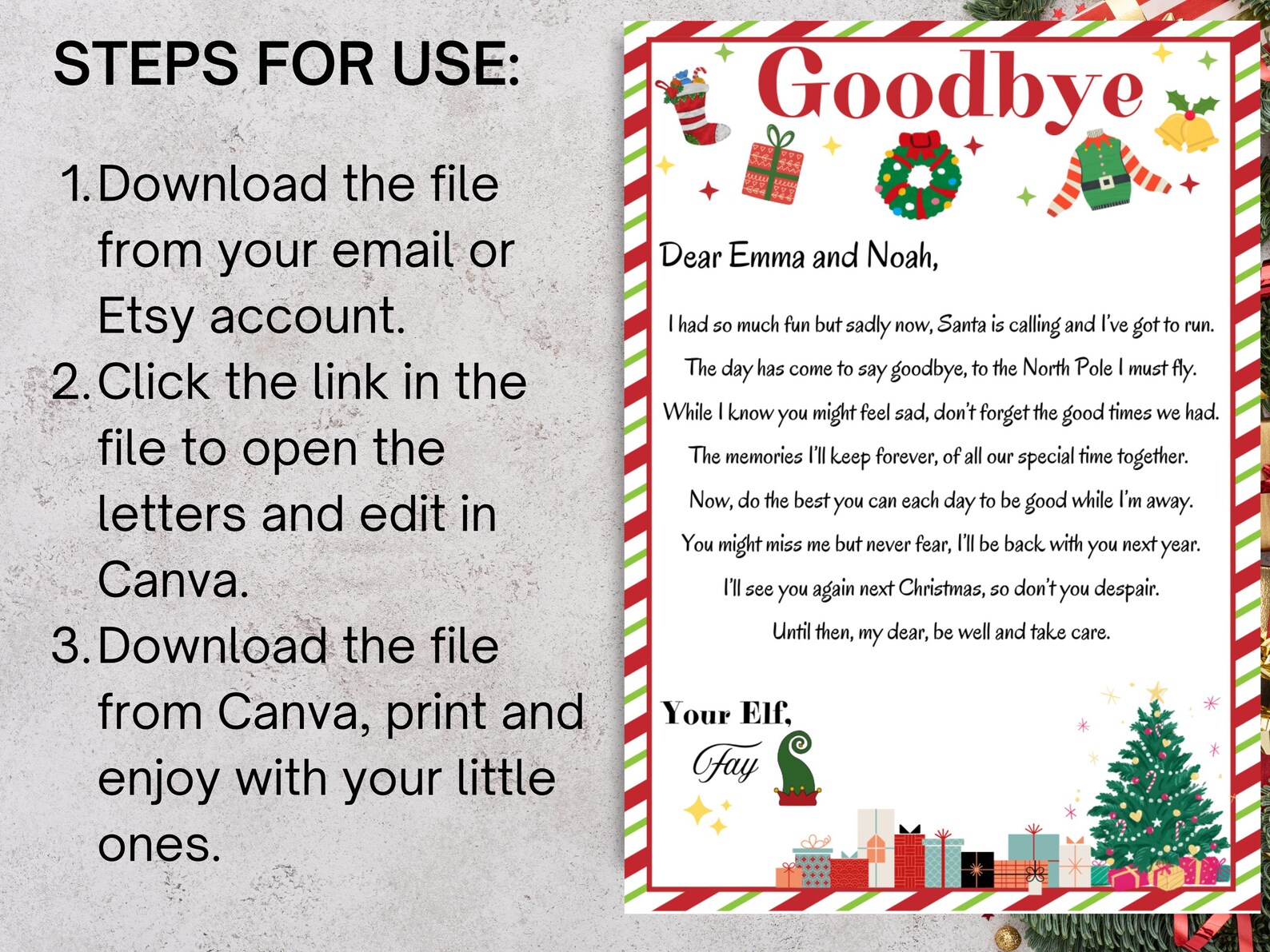Editable Elf Goodbye Letter, Elf Arrival Letter, Elf Return Letter, Elf ...