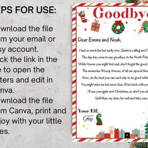 Editable Elf Goodbye Letter, Elf Arrival Letter, Elf Return Letter, Elf ...