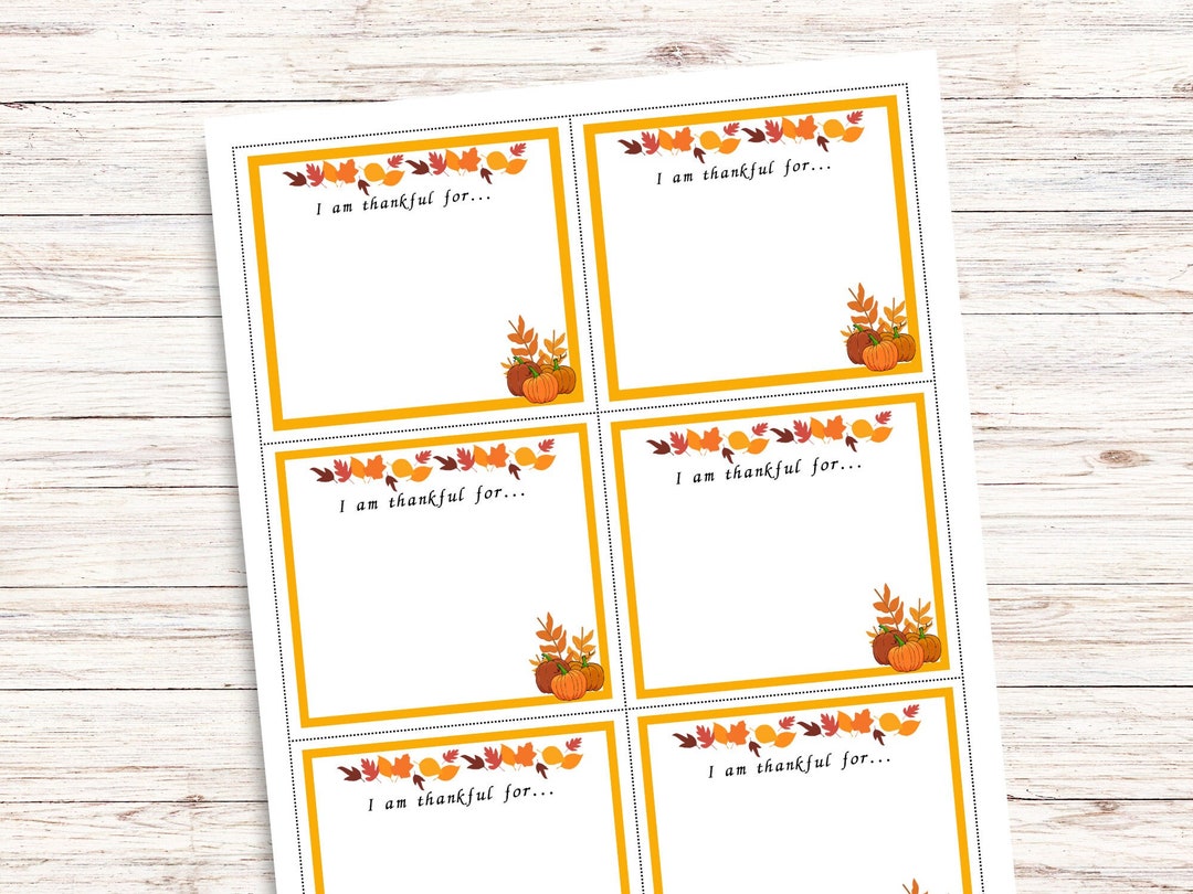 I Am Thankful for Printable Cards, I Am Grateful for Cards, Gratitude ...