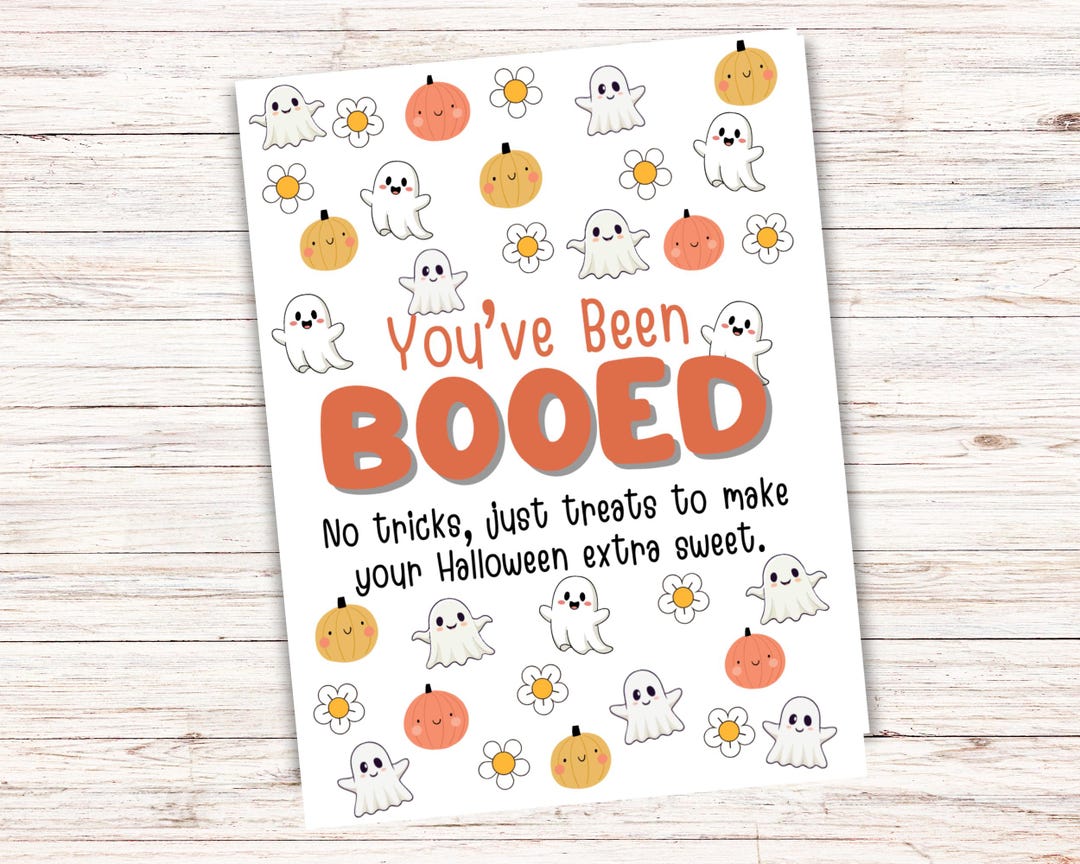 You’ve Been Booed Printable PDF Sign for Gift Exchange Game, Spooky ...