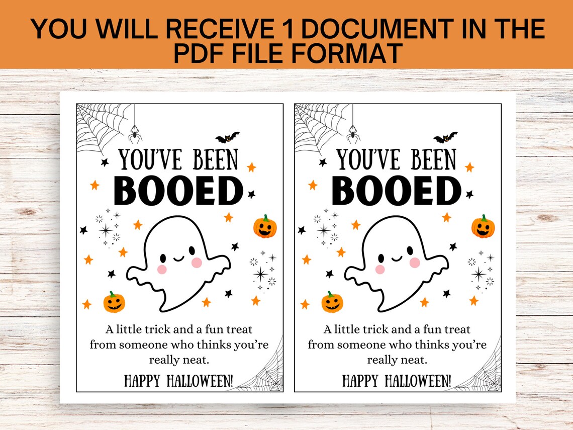You've Been Booed Halloween Printable, Instant Digital Download, You've ...