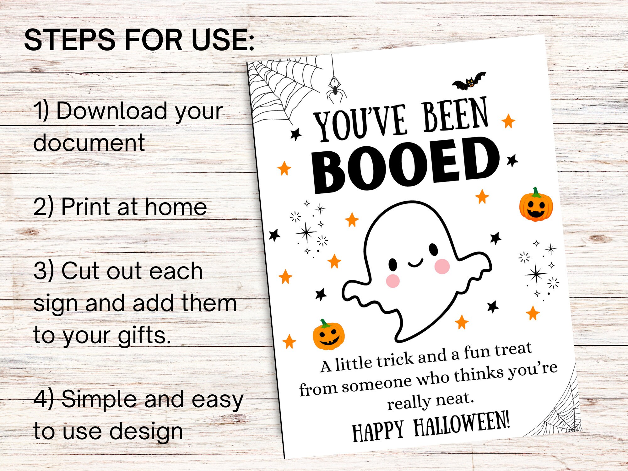 You've Been Booed Halloween Printable, Instant Digital Download, You've ...
