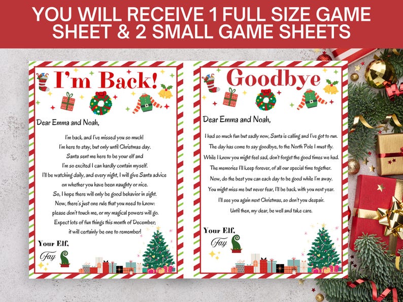 Editable Elf Goodbye Letter, Elf Arrival Letter, Elf Return Letter, Elf ...