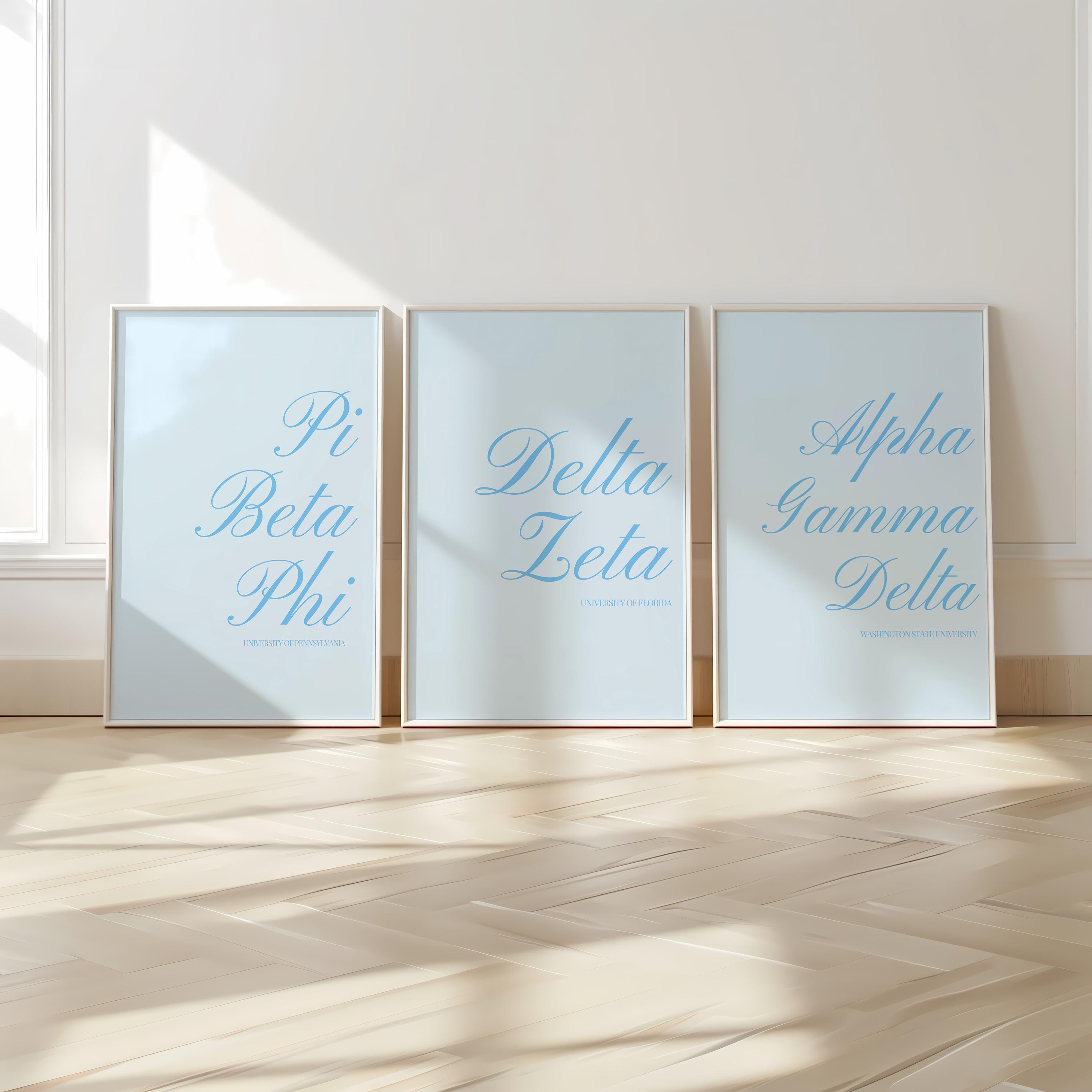 Custom Sorority Posters Personalized Wall Art in Your Choice of Colors ...